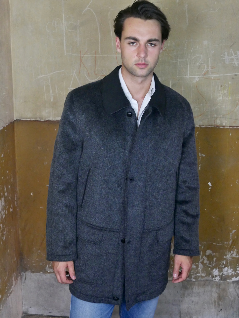 Vintage Loden Wool Mohair Coat | Charcoal Gray | Extra Large – Leo ...